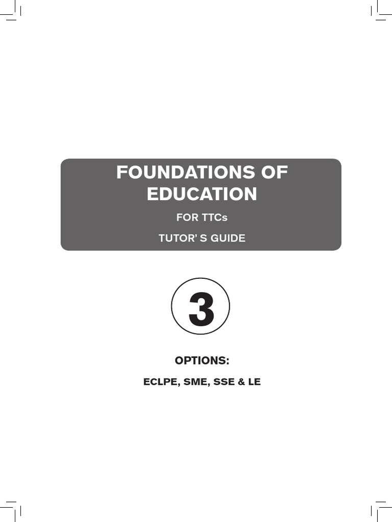 Foundation of Education TG Year 3 | PDF