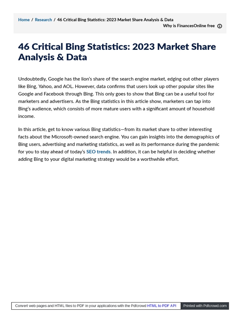 Financesonline Com Bing Statistics | PDF