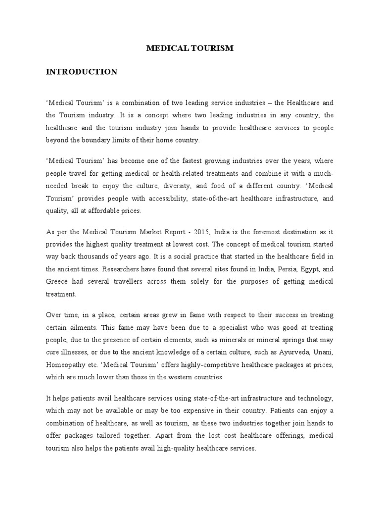 Medical Tourism Report | PDF