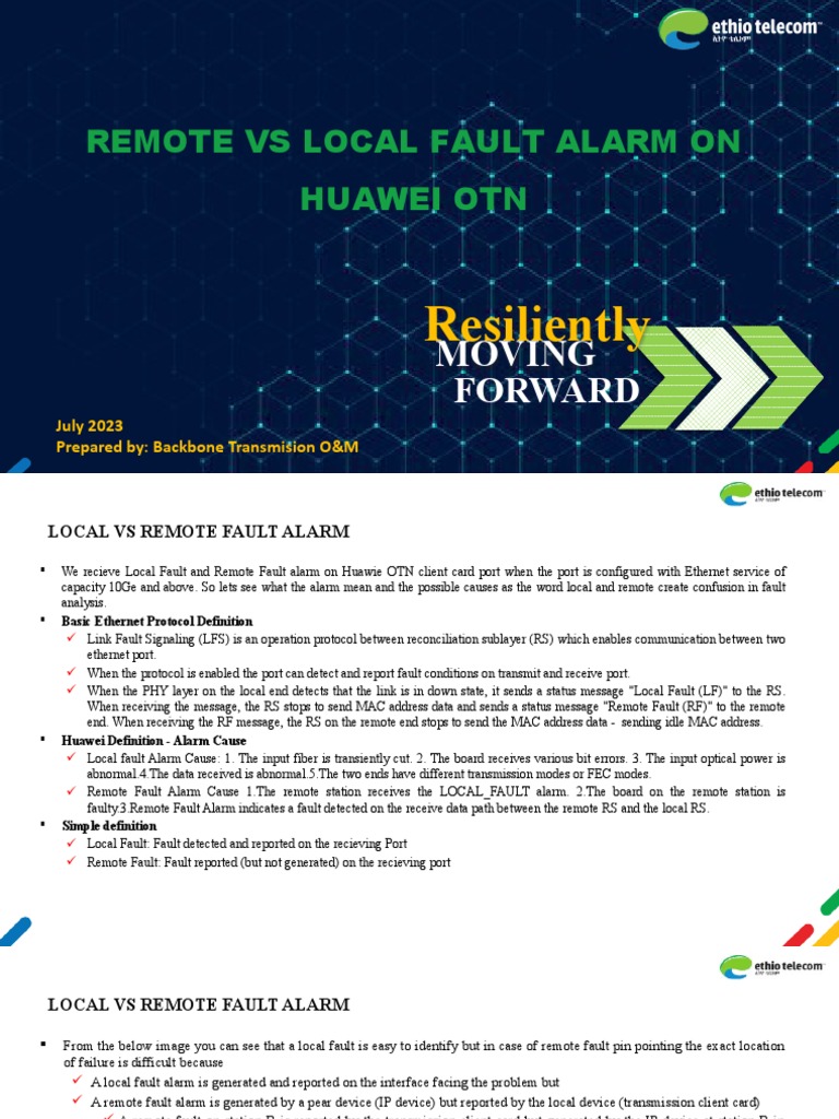 Remot And Local Fault On Huawei Otn Pdf