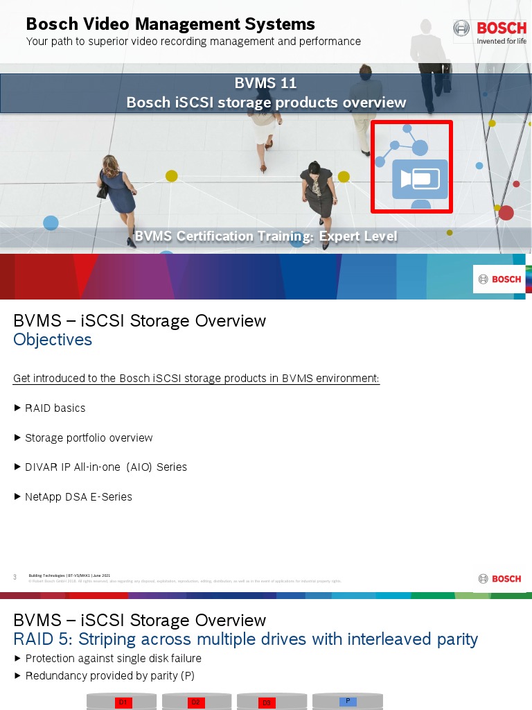 02 - 2 - BVMS 11 Bosch Storage & ISCSI Overview - PGV50 | PDF