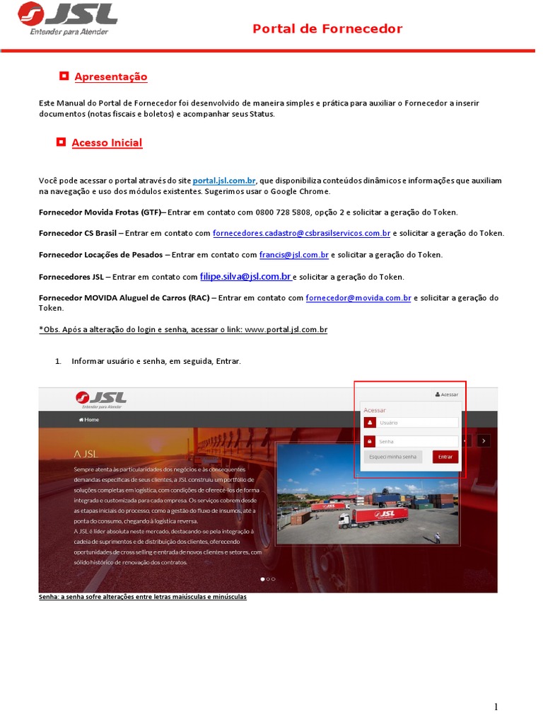 Manual Portal de Fornecedor - Fornecedor | PDF