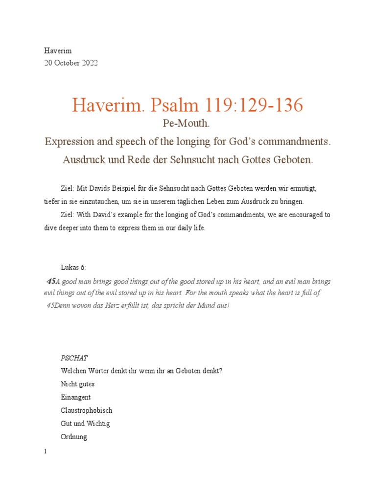 Haverim Psalm 119 | PDF