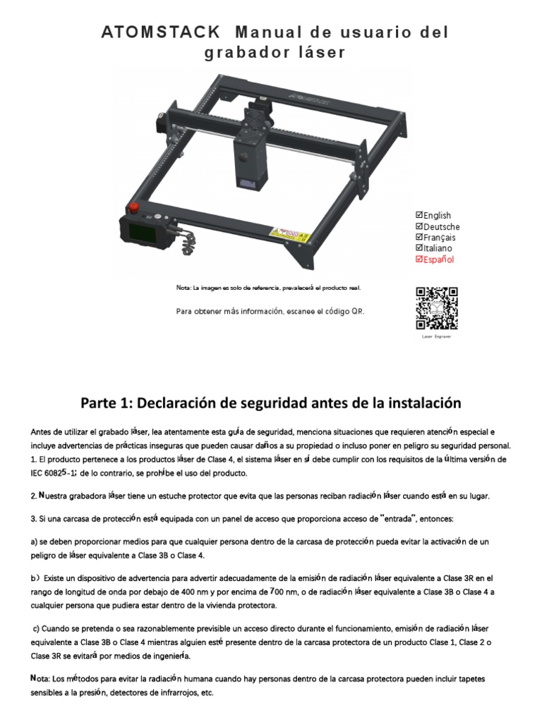 Atomstack A20 Pro Series Engraver User Manual Pdf Láser Tornillo