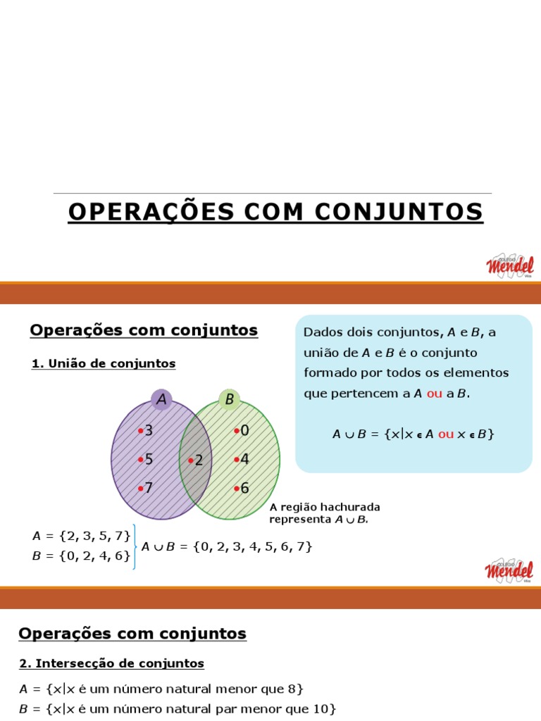 Operações Com Conjuntos | PDF | Conjunto (Matemática) | Números