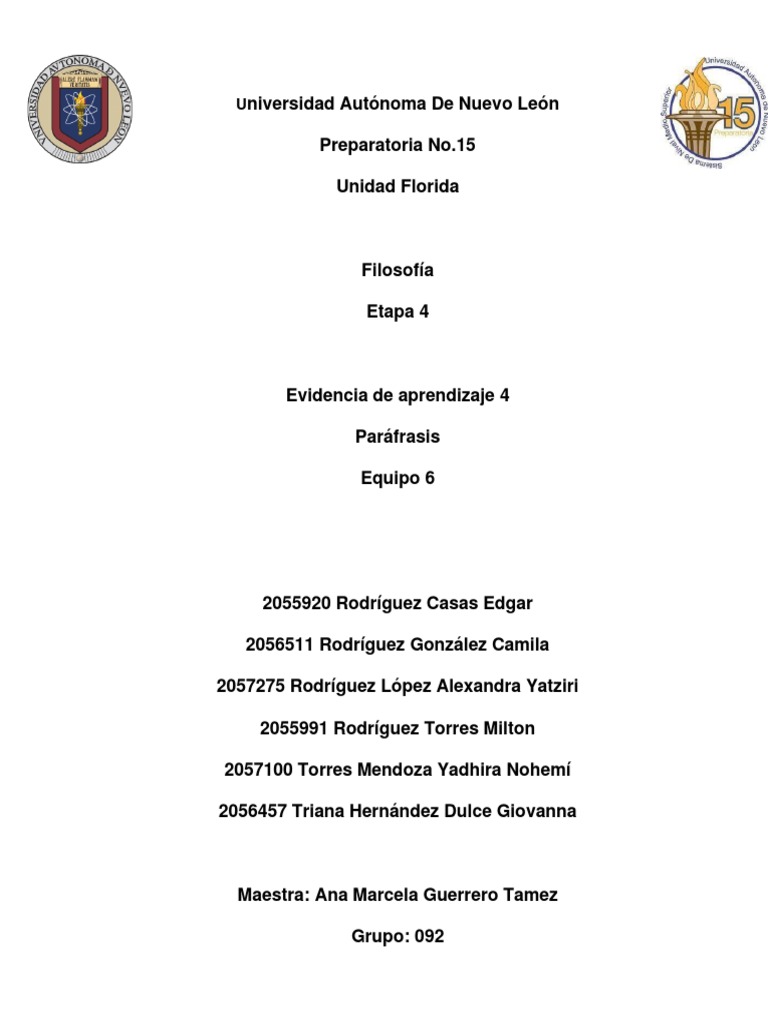 Equipo 6 - EV4 - FILO | PDF | Pensamiento | Conocimiento