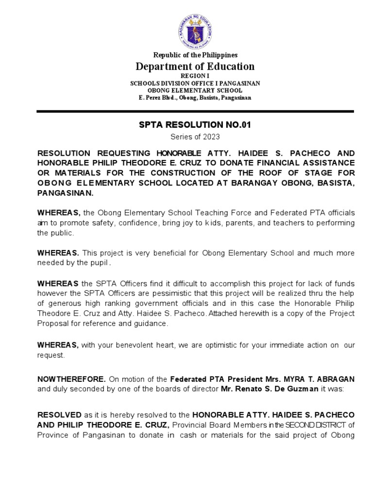 SPTA Resolution | PDF