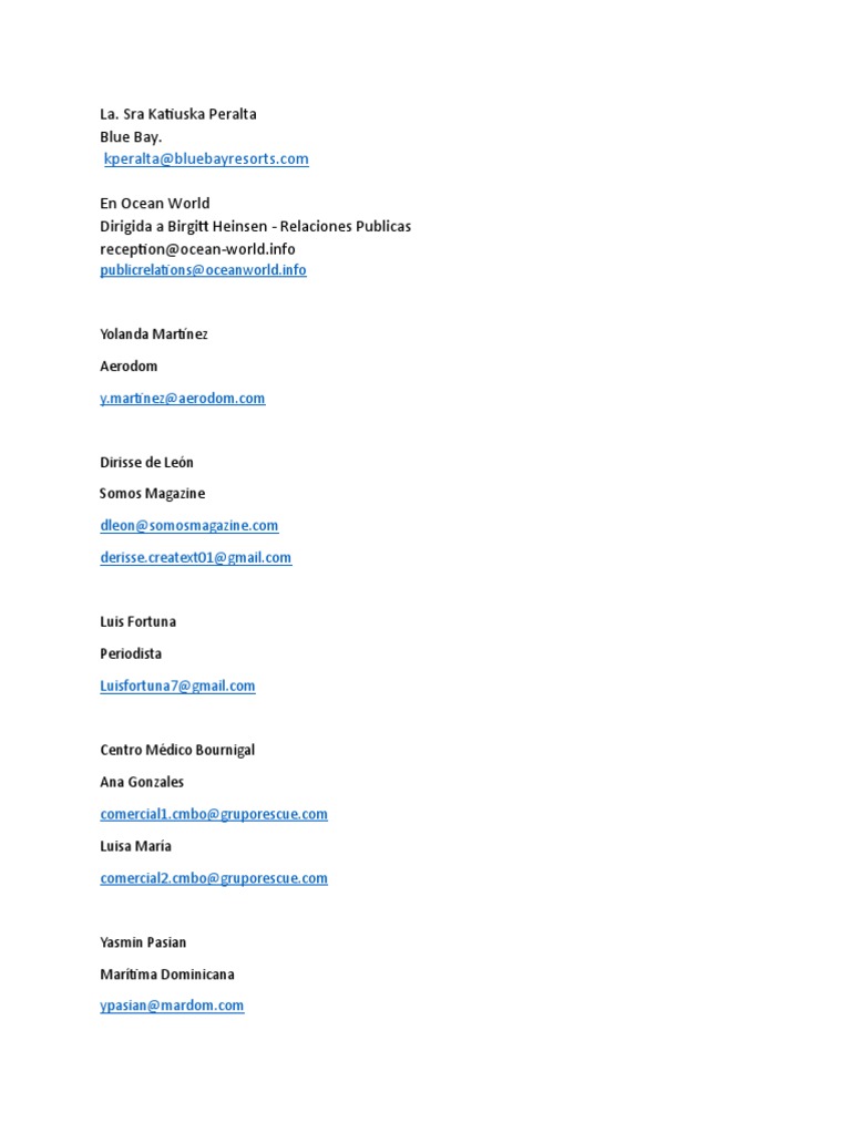 Listado de Contactos PR | PDF