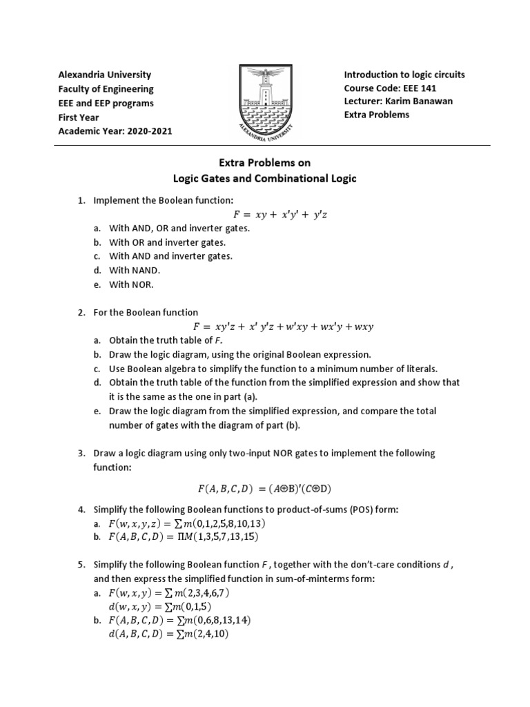 Logic ExtraProblrms | PDF