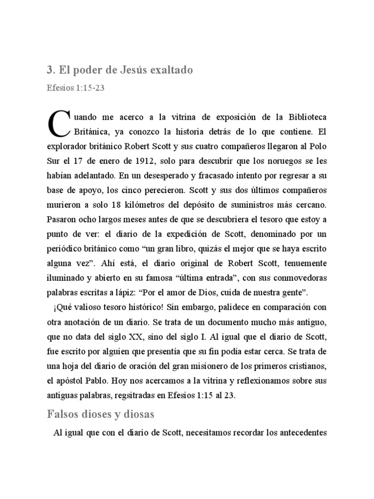 3 - El Poder de Jesús Exaltado | PDF | Jesús | Pablo el apóstol