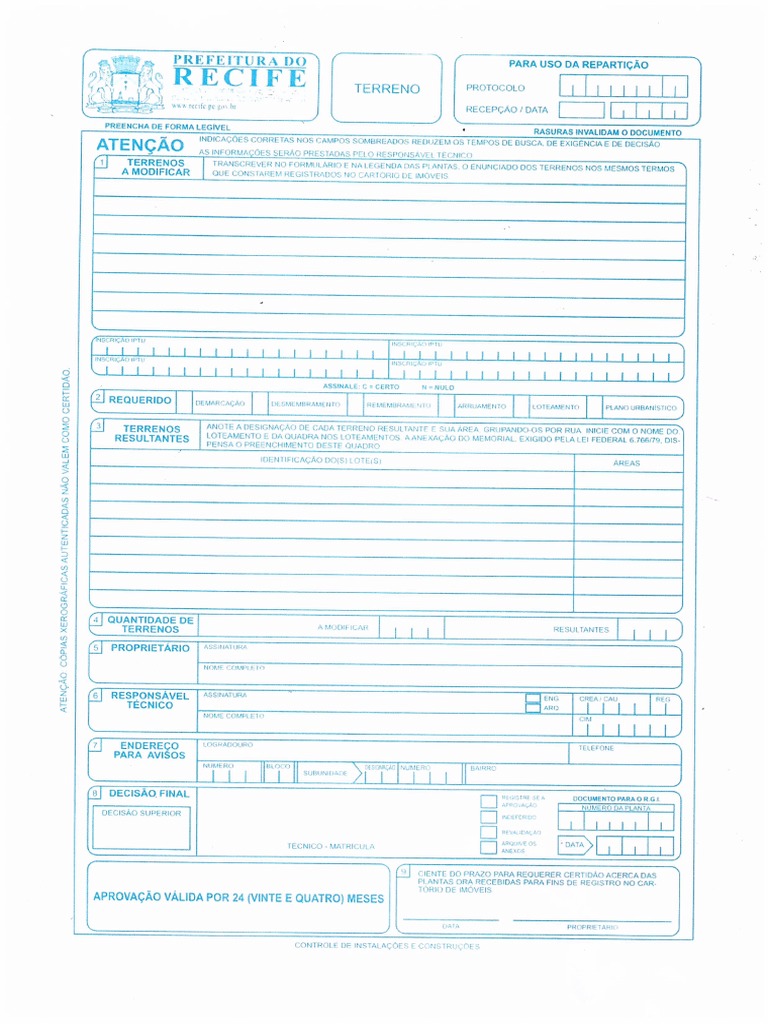 Formulario Terreno | PDF