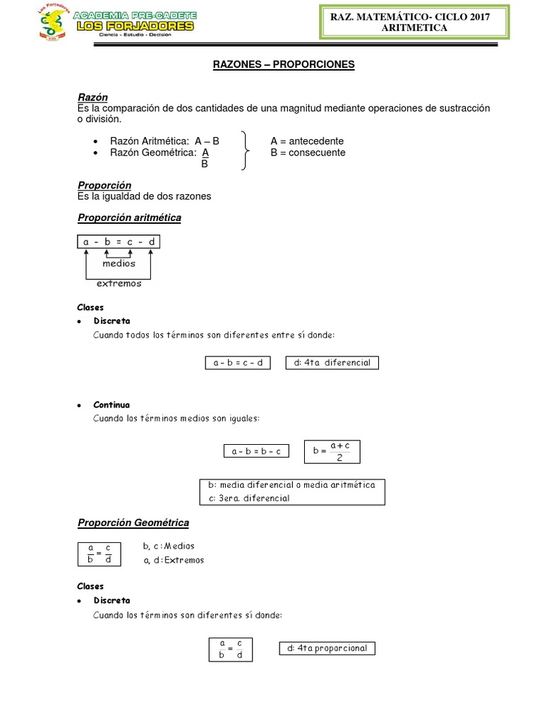 Raz y Proporciones | PDF | Proporción | Matemática Elemental