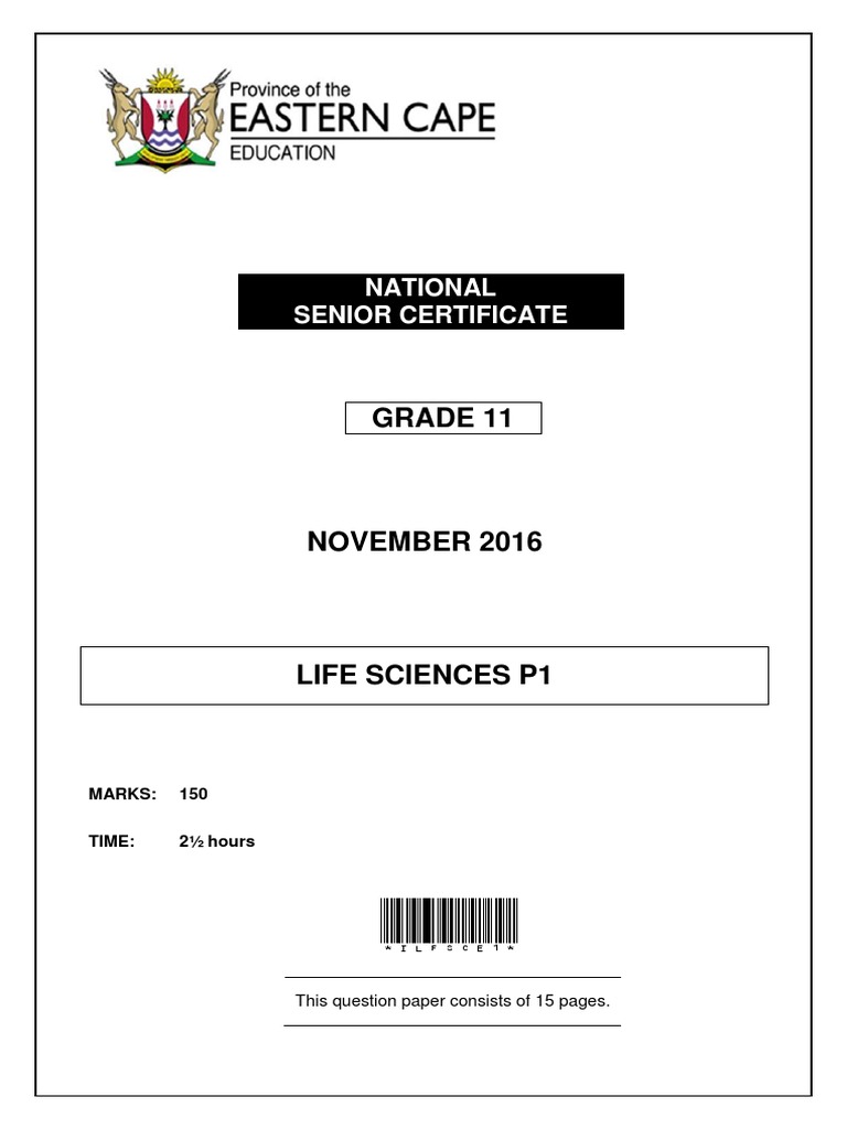 LIFE-SCIENCES-P1-Grade 11 English | PDF