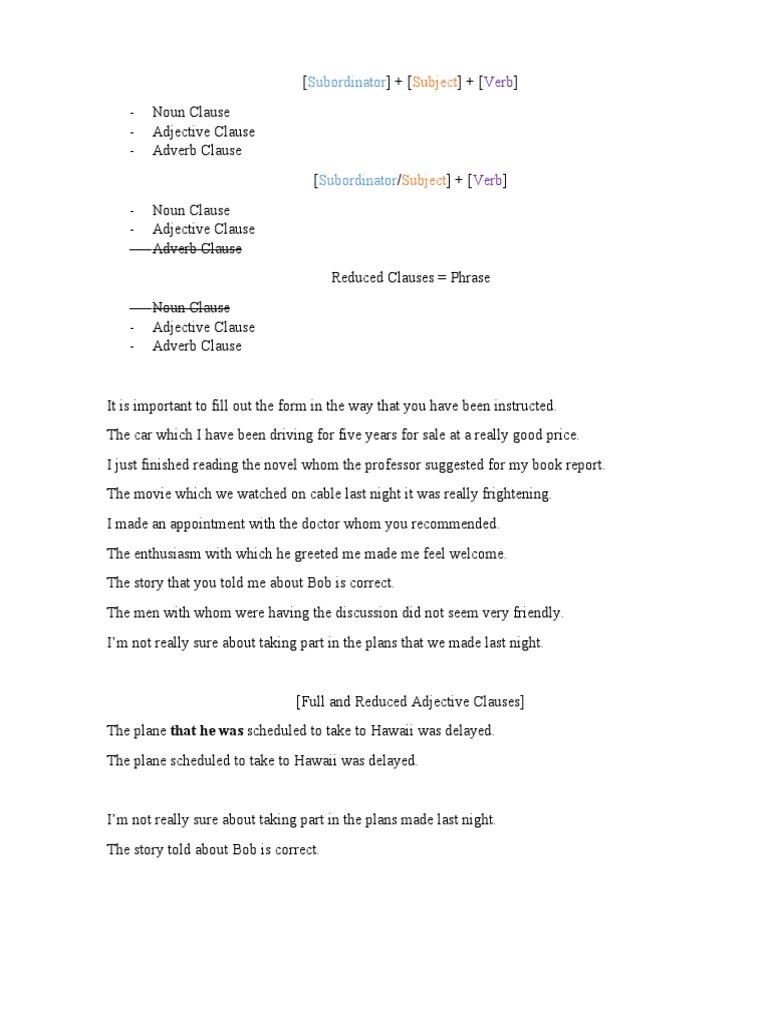 Reduced Clauses + Inversions (Avoid at All Cost !!) | PDF | Verb | Adverb