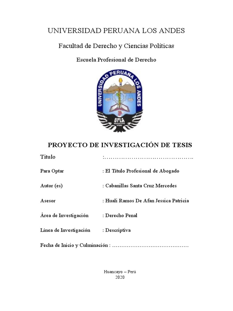 Caratula Proyecto de Investigacion y Tesis | PDF