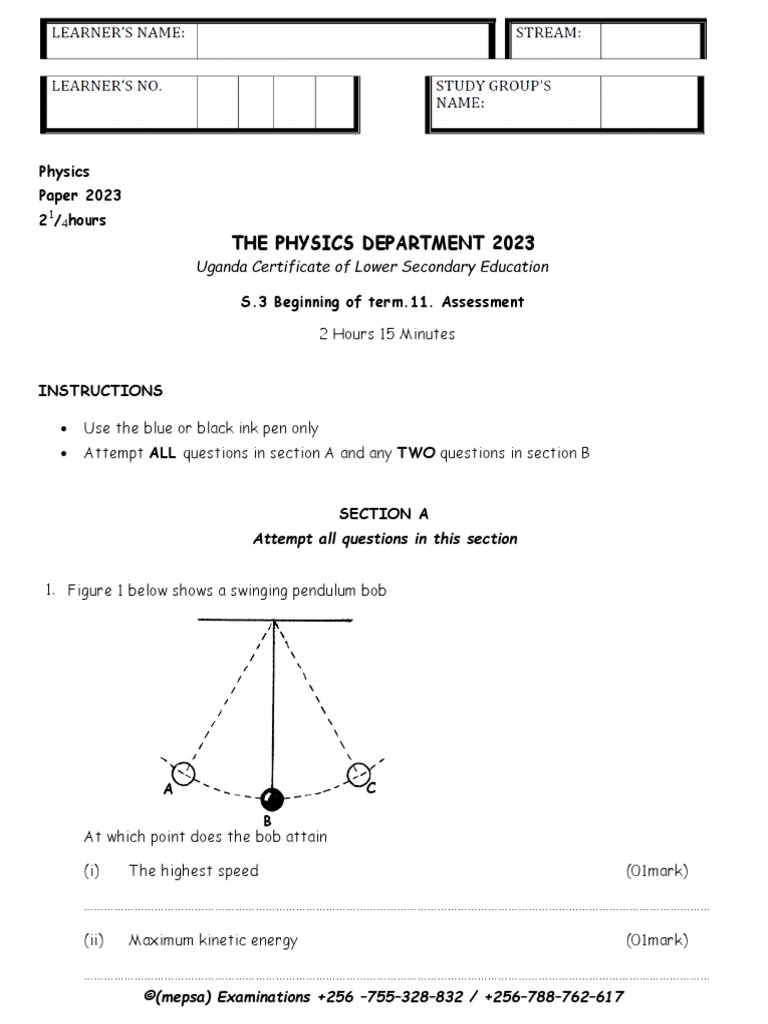 PHY 3 B.O.T | PDF | Physics | Applied And Interdisciplinary Physics