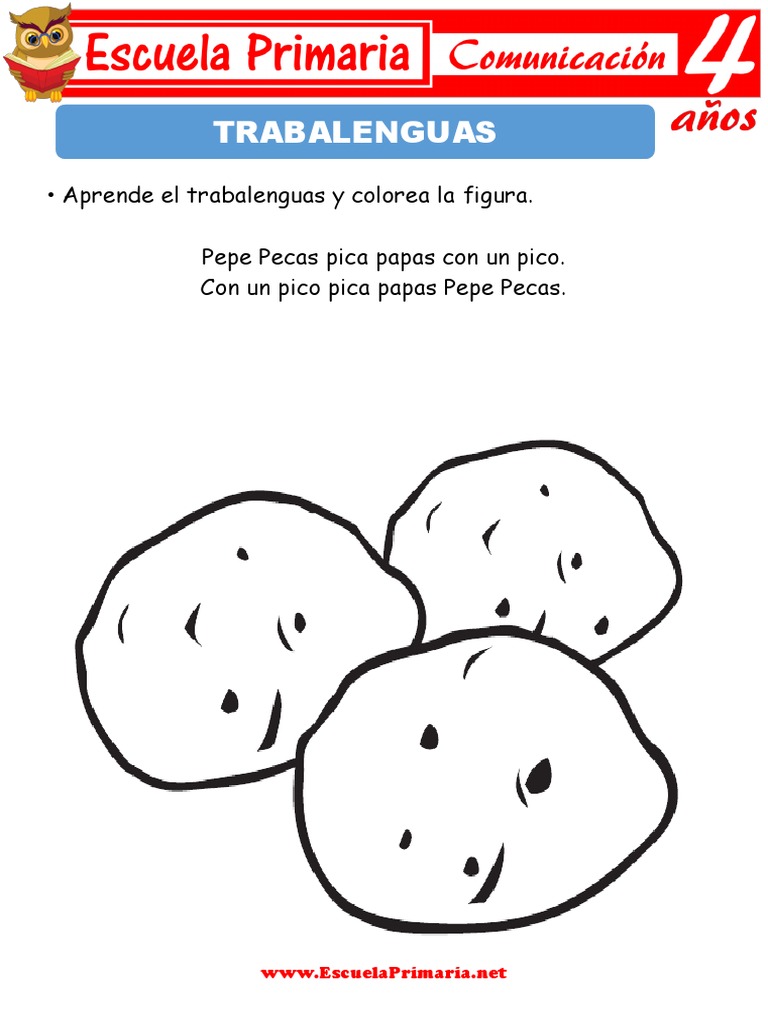 Fichas de Trabalenguas para Ninos de 4 Anos | PDF