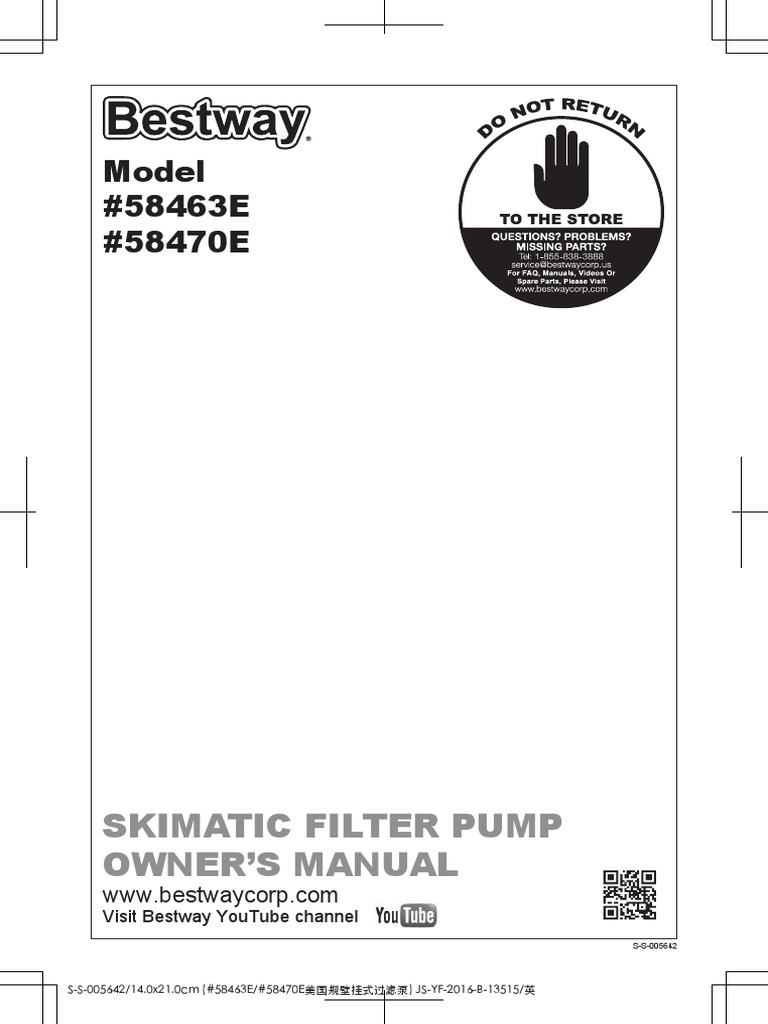 Bestway Skimmer Pump | PDF