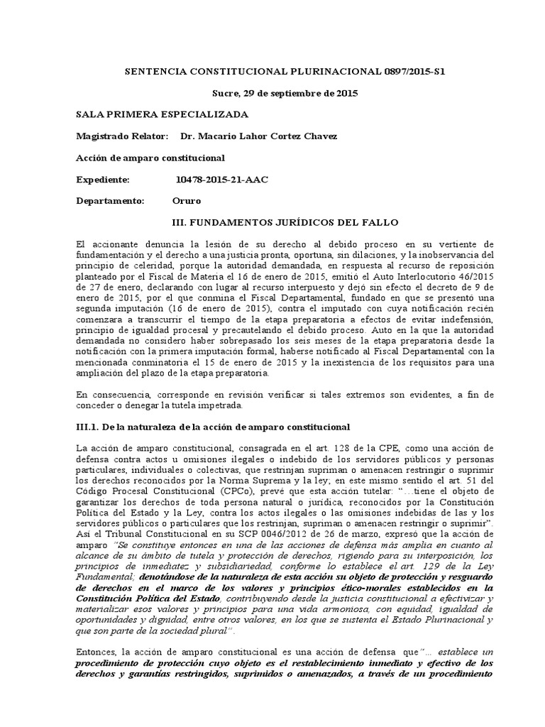 SCP 0897-2015-S1 - Ampliación de La Etapa Preparatoria | PDF | Caso de ...