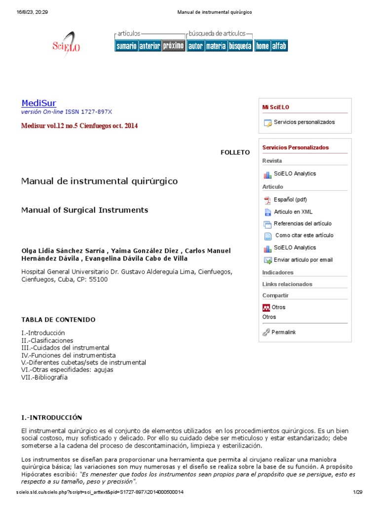 Manual de Instrumental Quirúrgico | PDF | Acero inoxidable | Corrosión