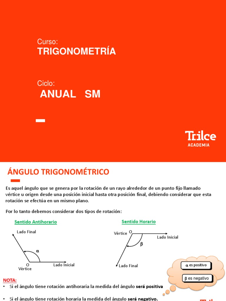 Ángulo Trigonométrico | PDF | Ángulo | Trigonometría