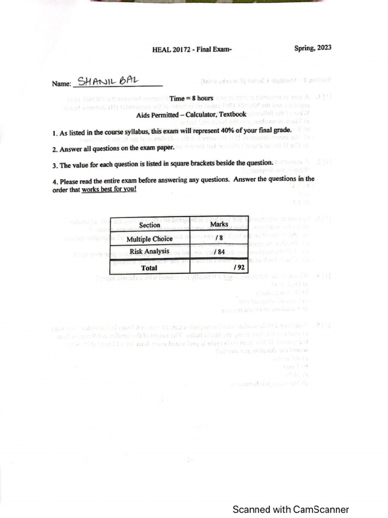 Ergonomics Final Exam | PDF