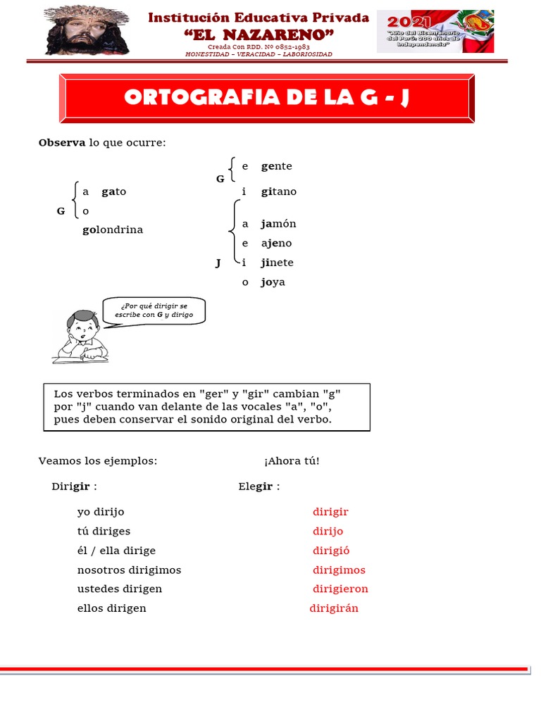 ACTIVIDADES CON EL USO DE LA G Y J Hecho | PDF