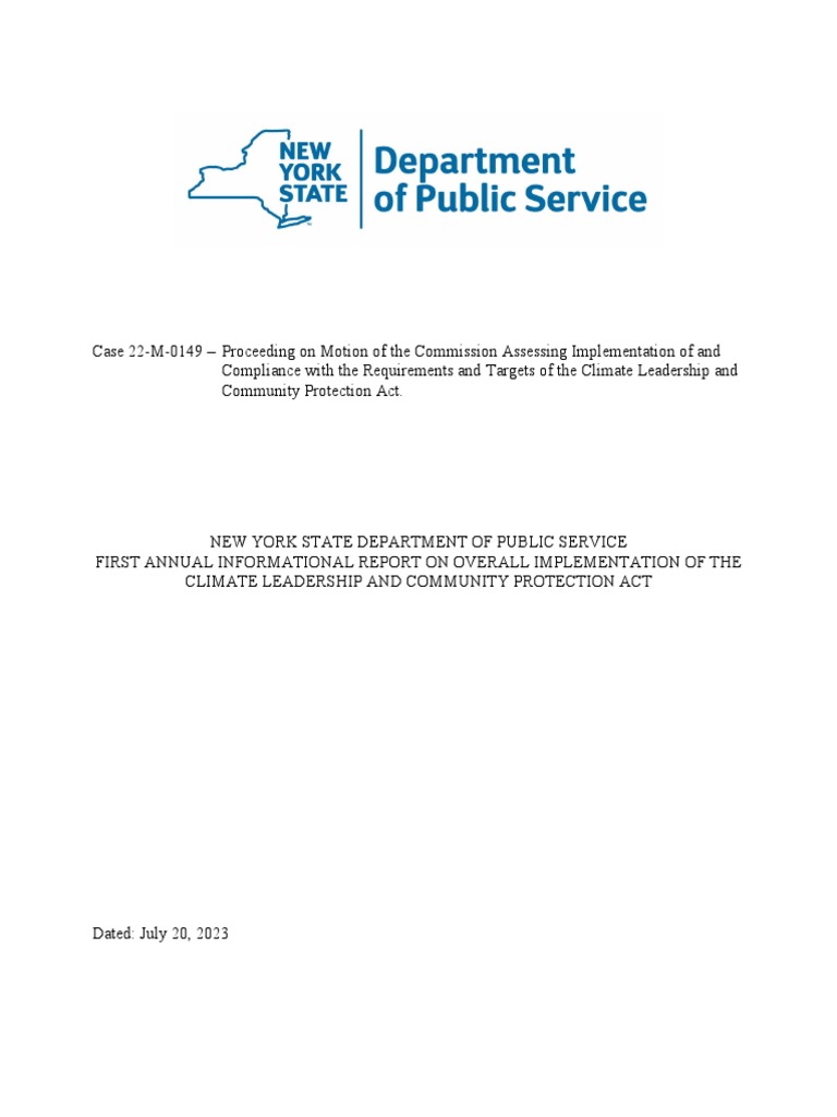 First Annual Informational Report On Overall Implementation of The ...