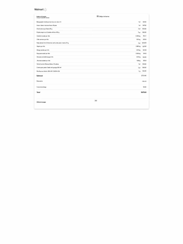 Lista de Compras Walmart Julio 2023 | PDF