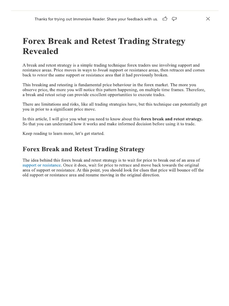Forex Break and Retest | PDF