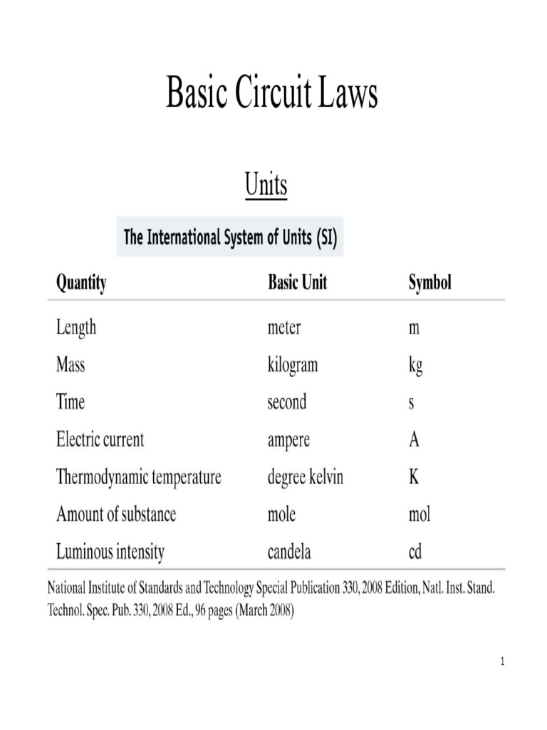 300-01 - Basic Circuit Laws | PDF