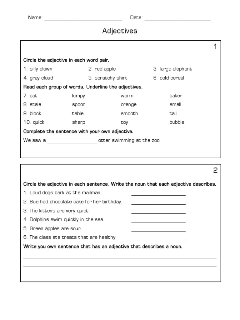 Adjectives Exercises | Download Free PDF | Adjective
