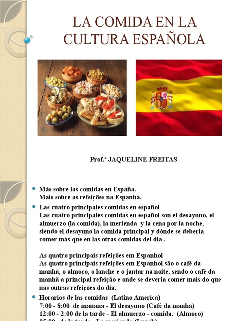 Cultura e Alimentos em Espanhol | PDF | Cena | Almuerzo