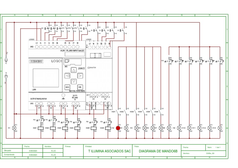 Plano Electrico Diagrama de Mando Alternador de 6bombas Marca LS | PDF ...