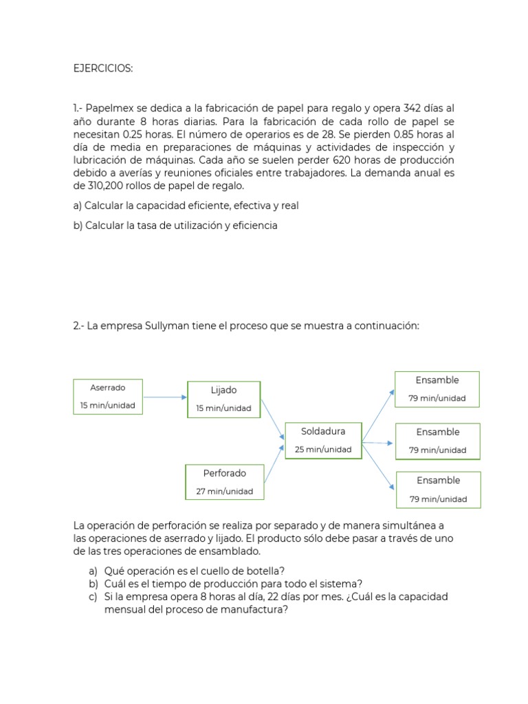 Ejercicios Capacidad | PDF
