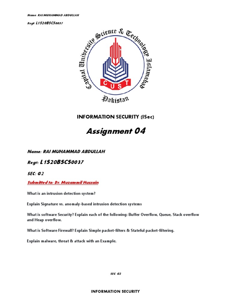 Information Security Assignment 04 | PDF