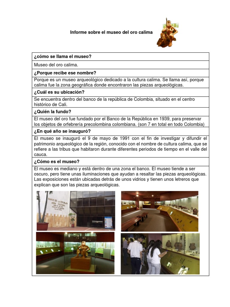 Informe Museo Del Oro Calima | PDF