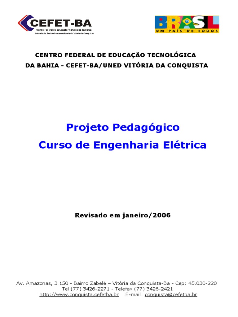 Projeto Pedagógico Curso De Engenharia Elétrica Pdf