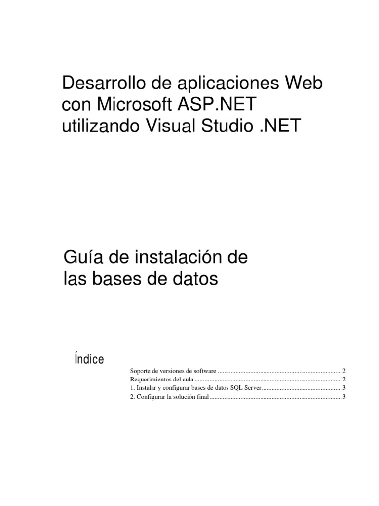 Microsoft Asp - Net - Curso Completo - Español | PDF | .NET Framework | Microsoft Visual Studio