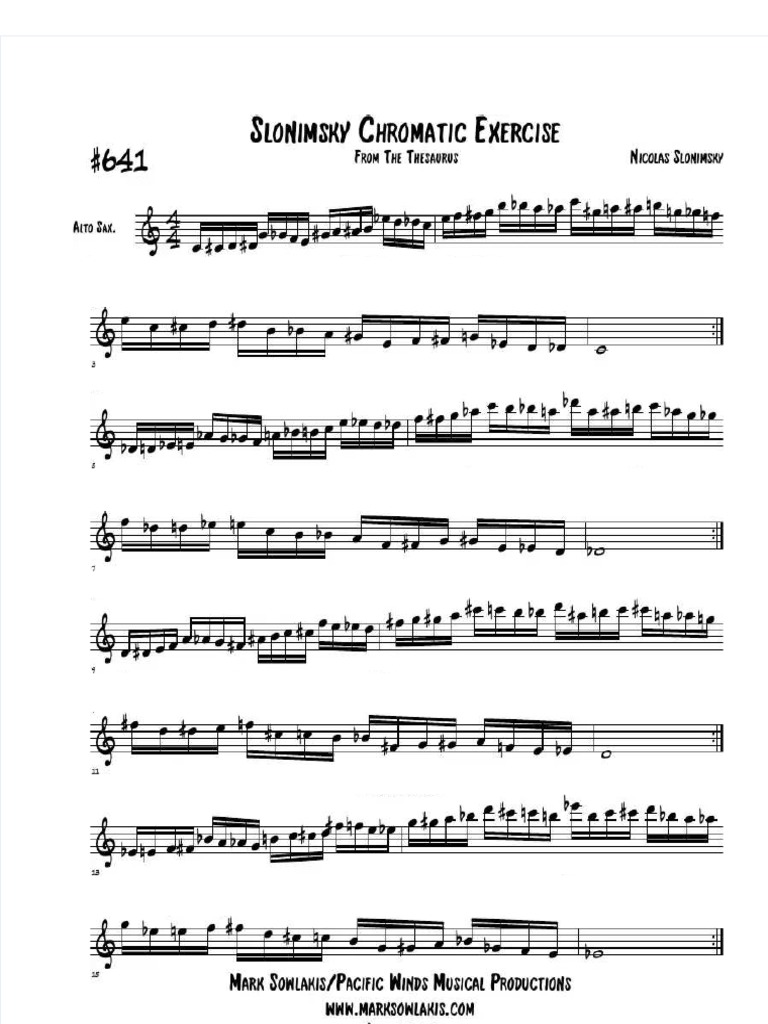 Slonimisky - Exercises For Saxophone | PDF