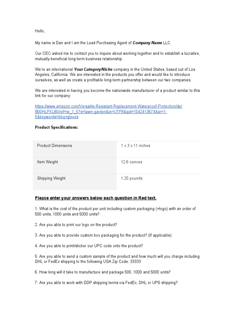 Ecom FreedomTM Supplier Template 1 | PDF | Business