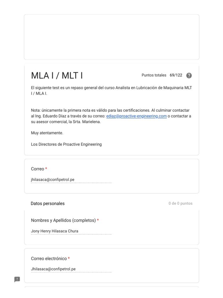 Evaluación MLT | PDF | Lubricante | Rodamiento (Mecánico)