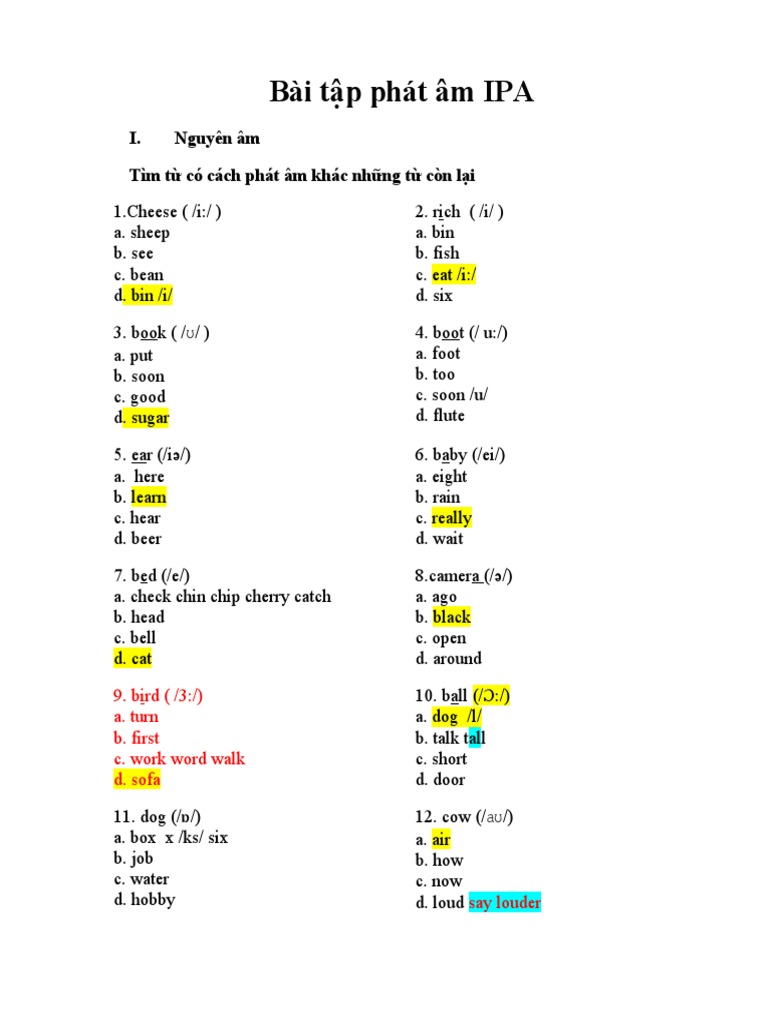 Bai TP Phat Am IPA | PDF