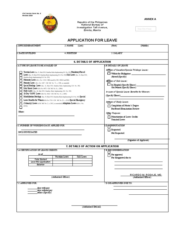 Leave Form Blank | PDF