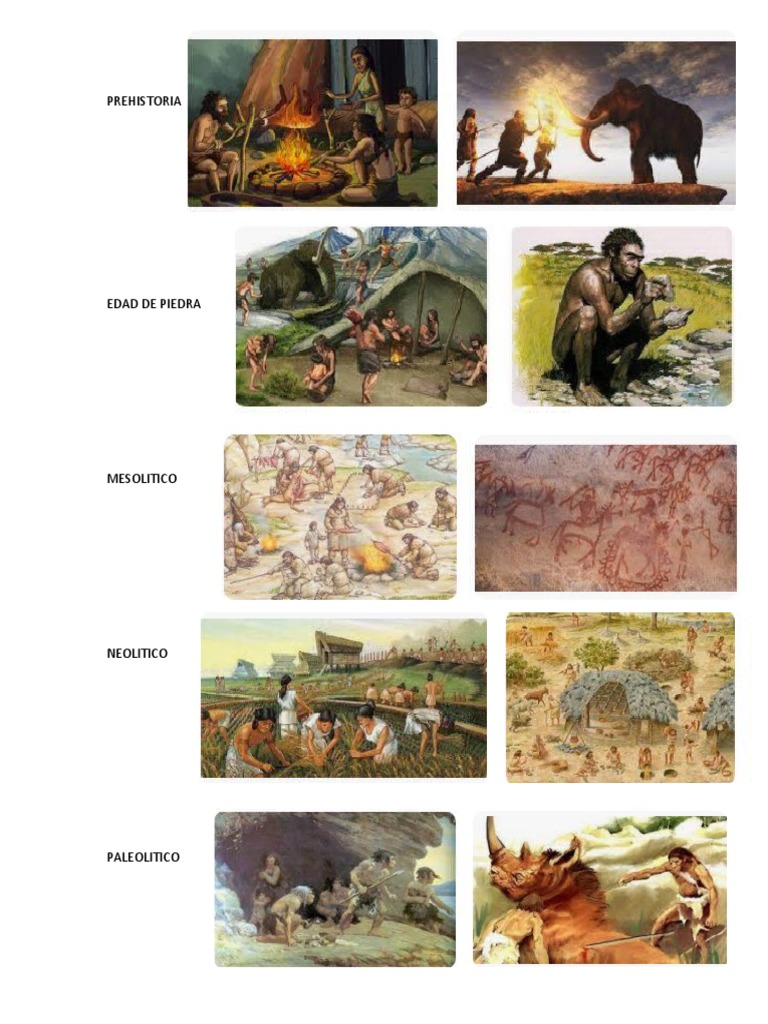 Prehistoria Edad de Piedra Dibujos | PDF