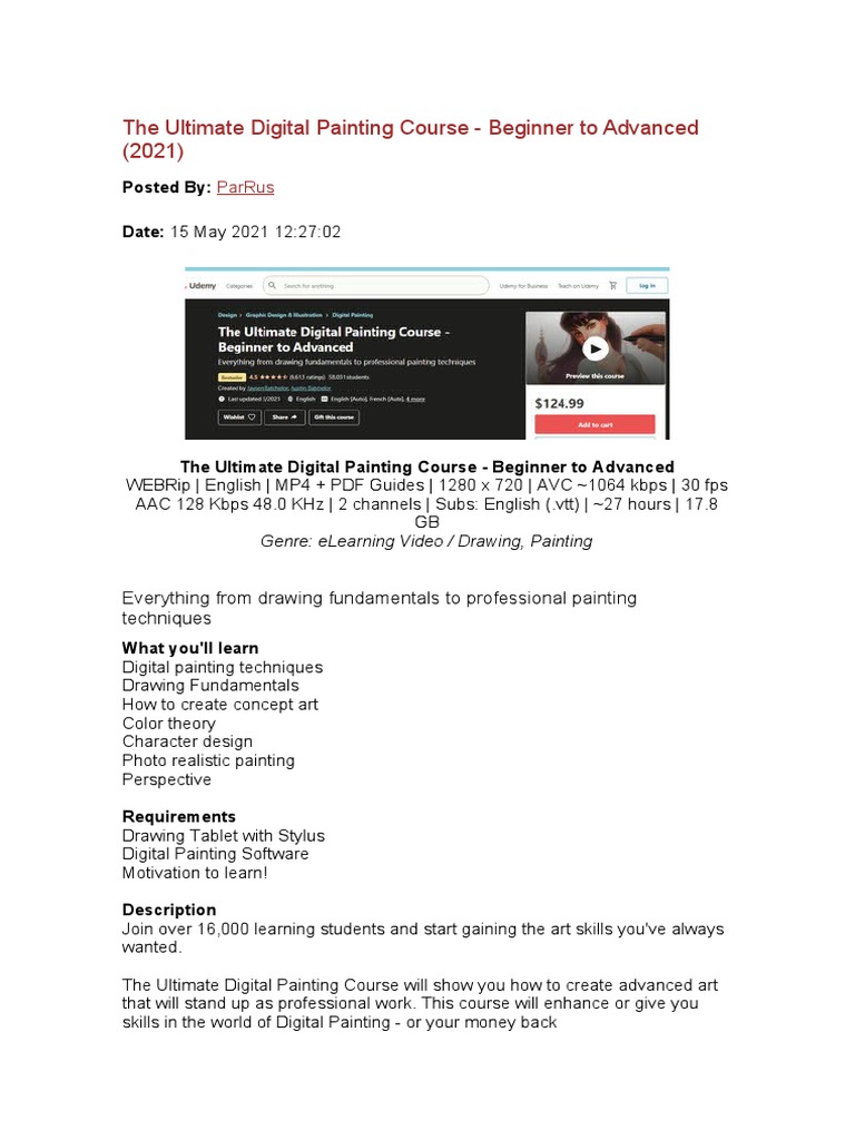 The Ultimate Digital Painting Course Pdf Paintings Drawing