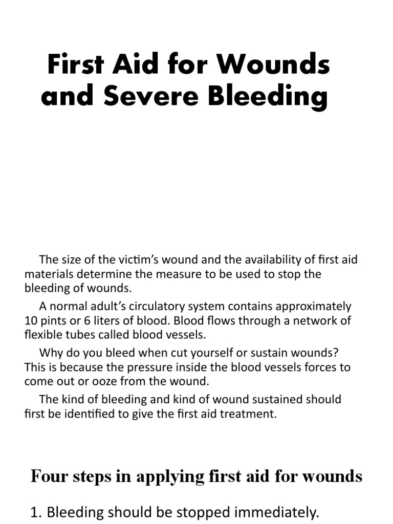 First Aid for Wounds & Bleeding | PDF | Vein | Bleeding