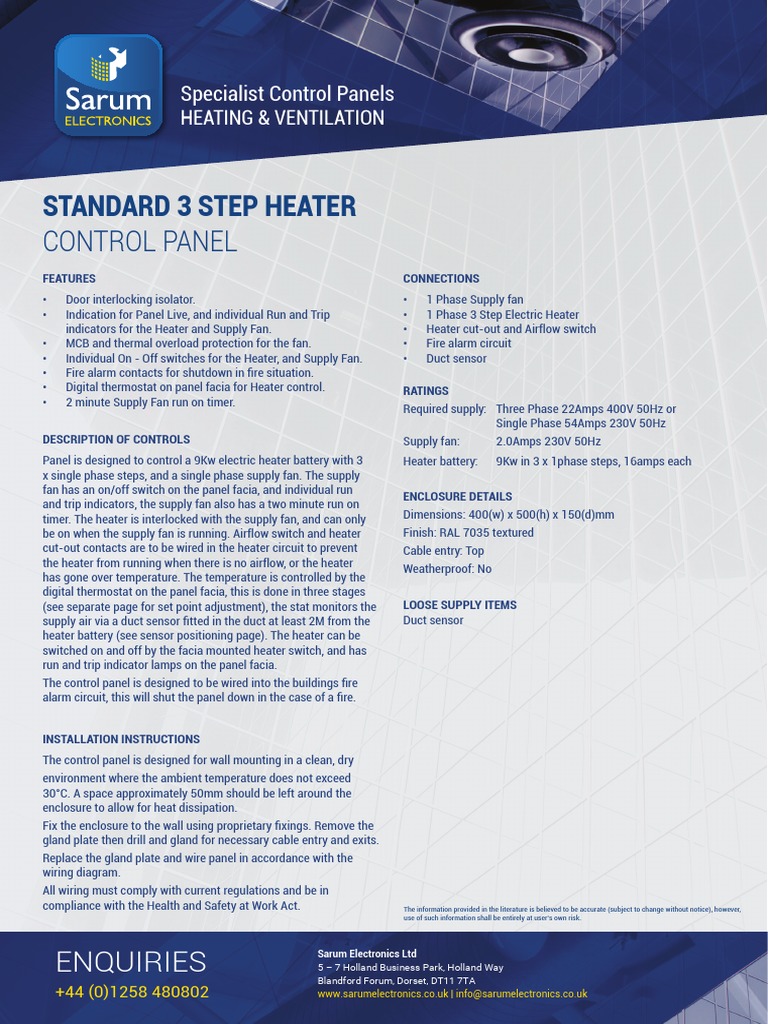 3 Step Heater Control Panel | PDF