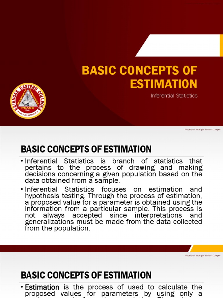 Basic Concepts of Estimation | PDF