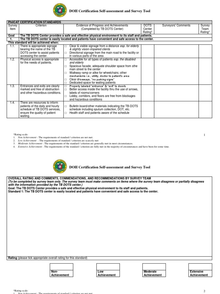 TB DOTS Self Assessment Form 04292021 | PDF